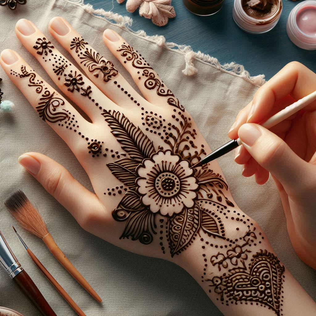 Right hand Mehndi design back by Sanjeev Kapoor on Mehndi World