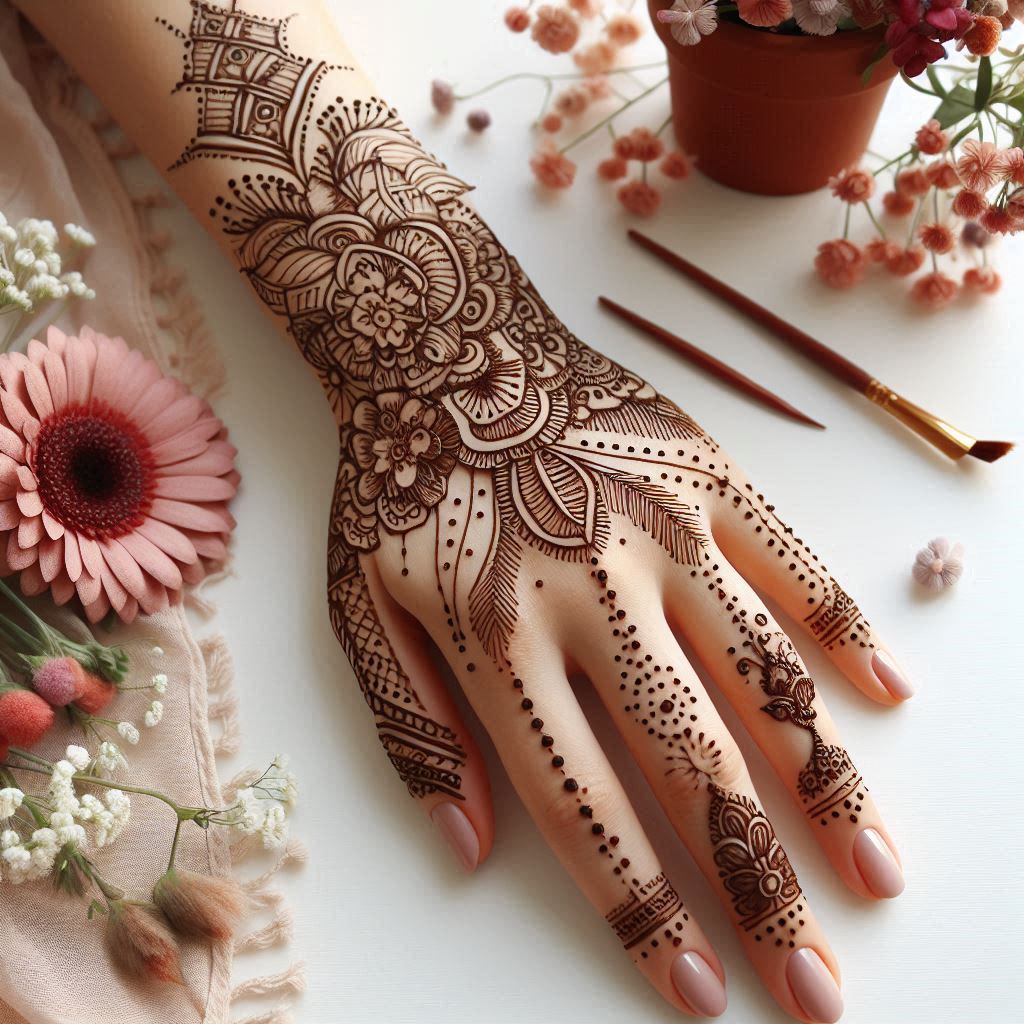 Dubai Arabic Mehndi design by Nandipha Mntambo on Mehndi World
