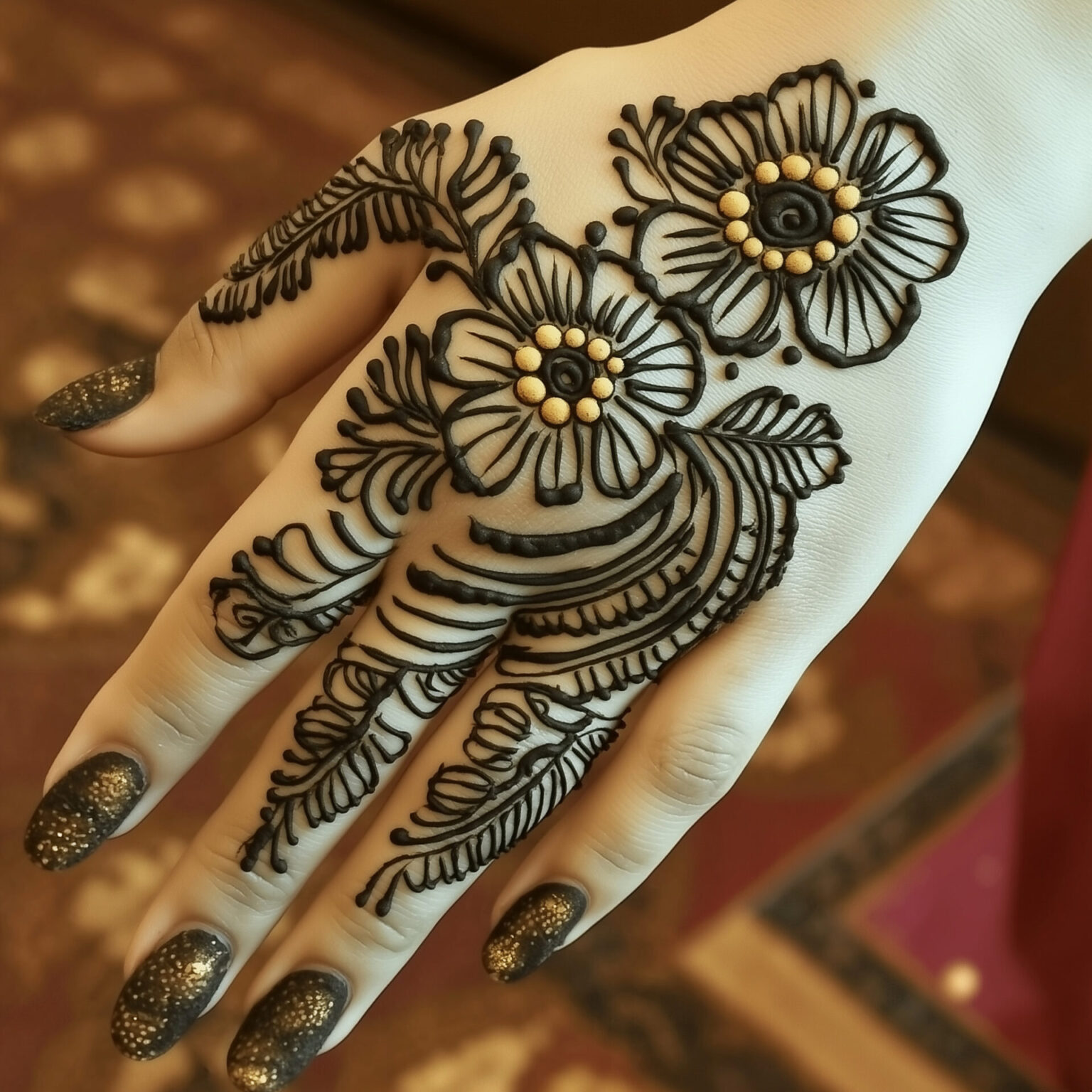 Half back hand Mehndi designs by Karnesh Sharma on Mehndi World