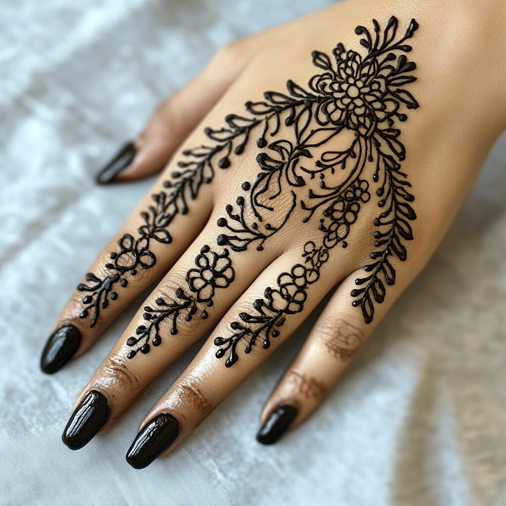 Half back hand Mehndi designs by Karnesh Sharma on Mehndi World