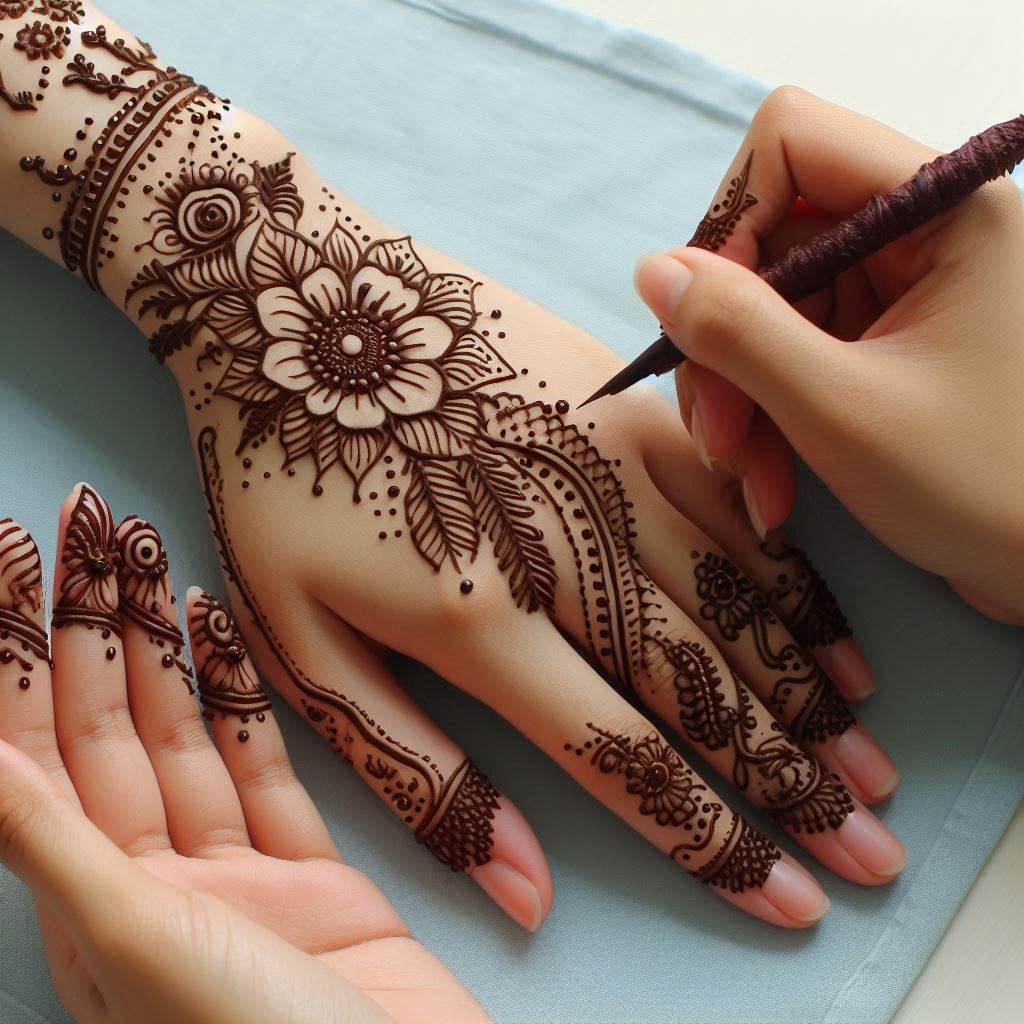 Arabic moti Mehndi design by Sanjeev Kapoor on Mehndi World