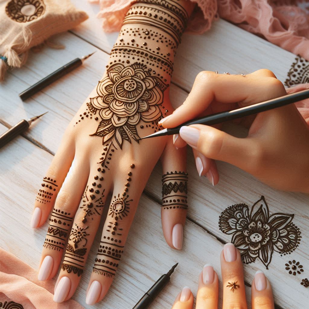 Arabic moti Mehndi design by Sanjeev Kapoor on Mehndi World