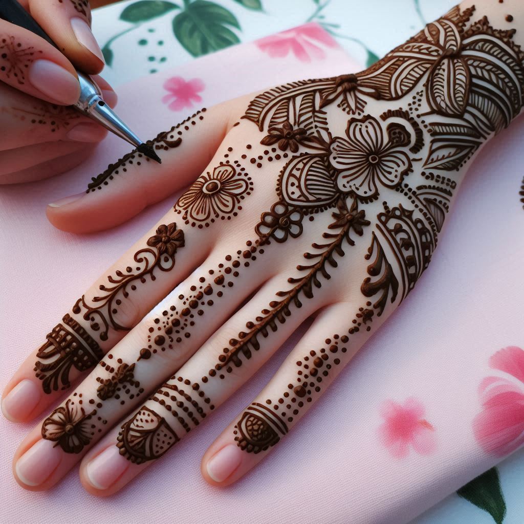 Arabic moti Mehndi design by Sanjeev Kapoor on Mehndi World