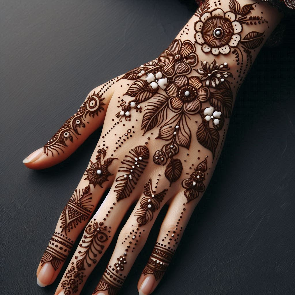 Arabic moti Mehndi design by Sanjeev Kapoor on Mehndi World
