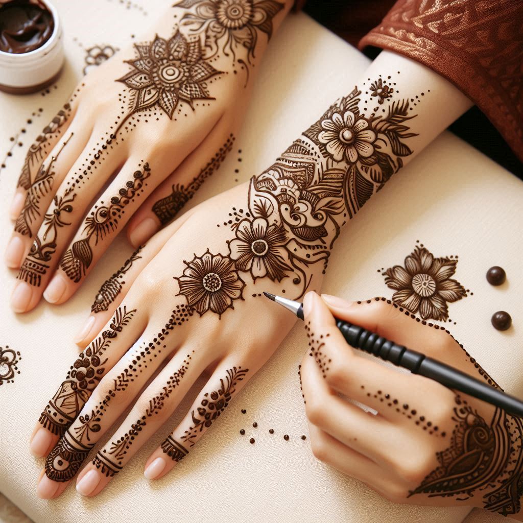 Arabic moti Mehndi design by Sanjeev Kapoor on Mehndi World