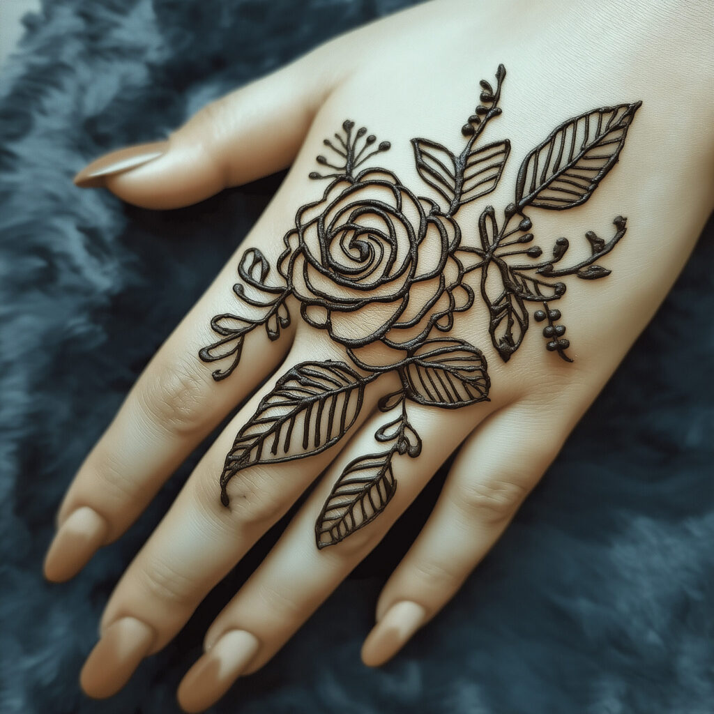 Arabic rose Mehndi design by Sudhir Shivaram on Mehndi World