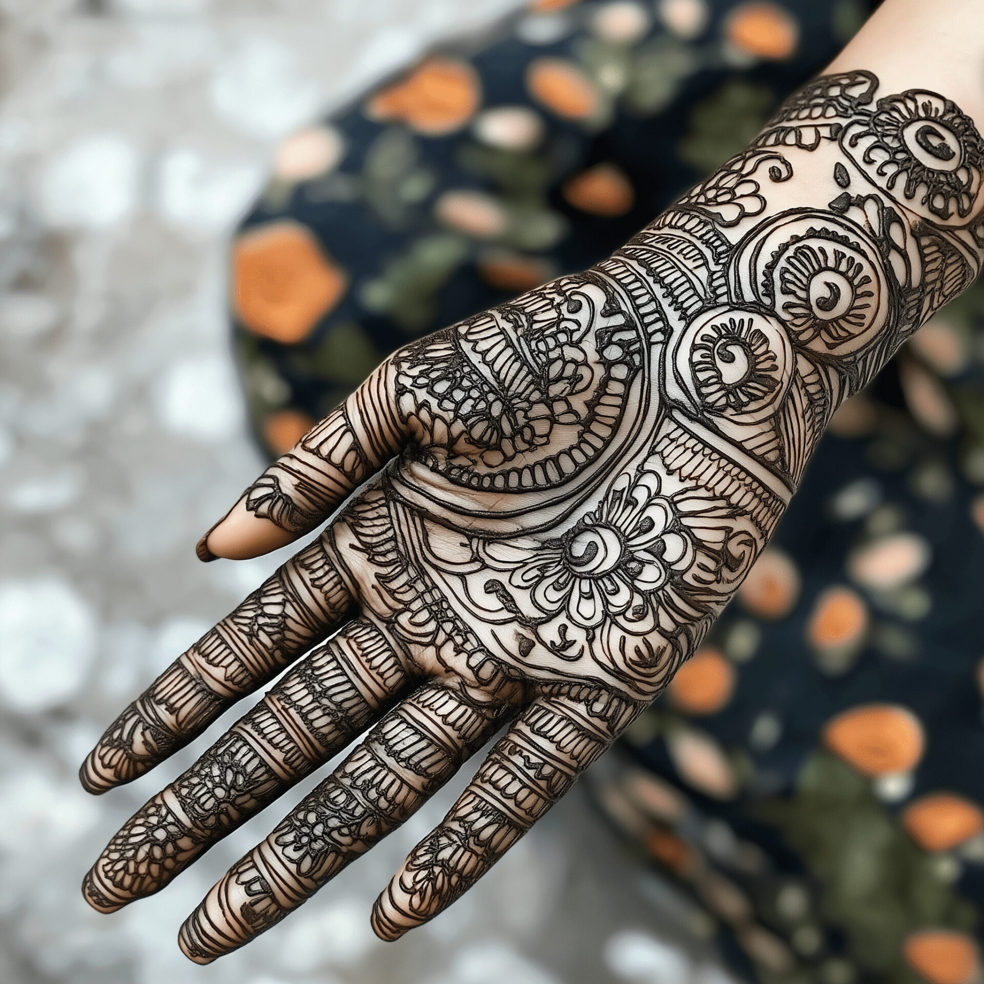 Engagement bridal Mehndi design by Karnesh Sharma on Mehndi World