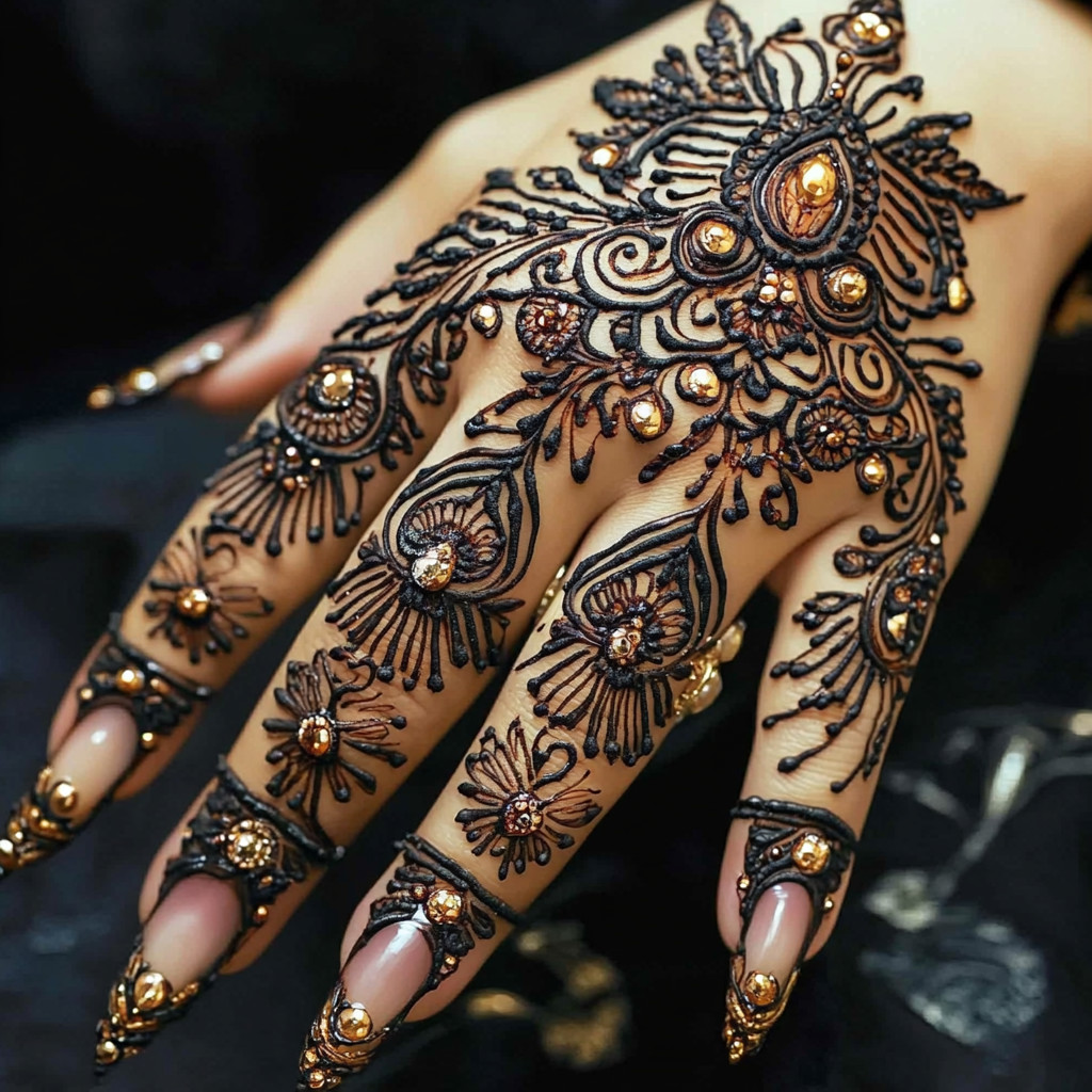 Full hand Mehndi designs back side by Sudhir Shivaram on Mehndi World