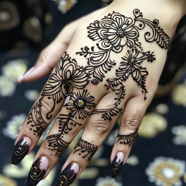 Full hand Mehndi designs back side by Sudhir Shivaram on Mehndi World