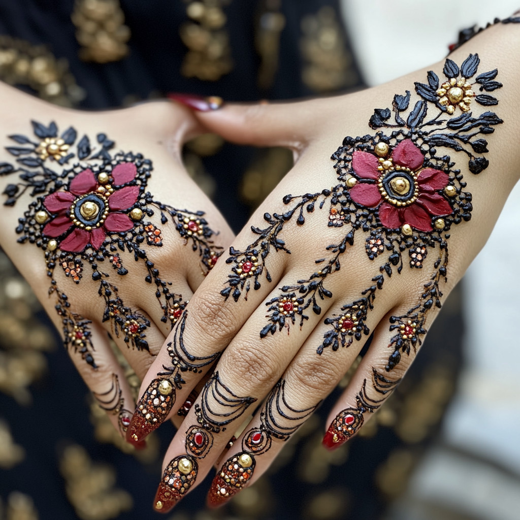 Full hand Mehndi designs back side by Sudhir Shivaram on Mehndi World