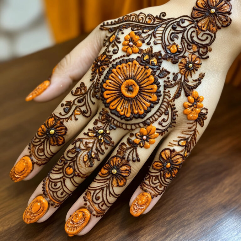 Full hand Mehndi designs back side by Sudhir Shivaram on Mehndi World