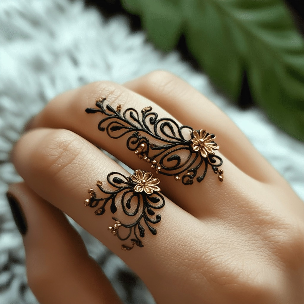 Ring finger Mehndi design by Nandipha Mntambo on Mehndi World