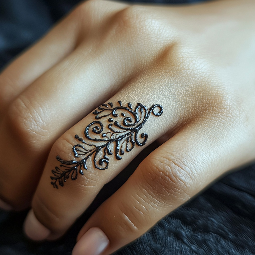 Ring finger Mehndi design by Nandipha Mntambo on Mehndi World