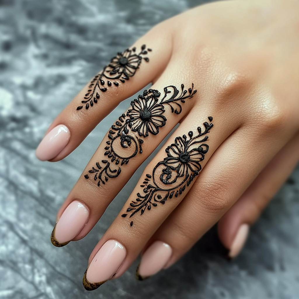 Ring finger Mehndi design by Nandipha Mntambo on Mehndi World