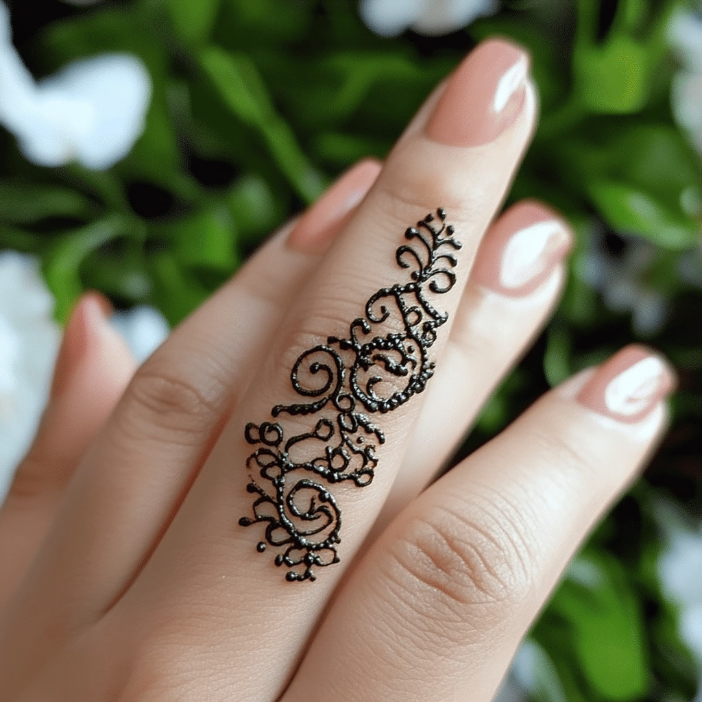 Ring finger Mehndi design by Nandipha Mntambo on Mehndi World
