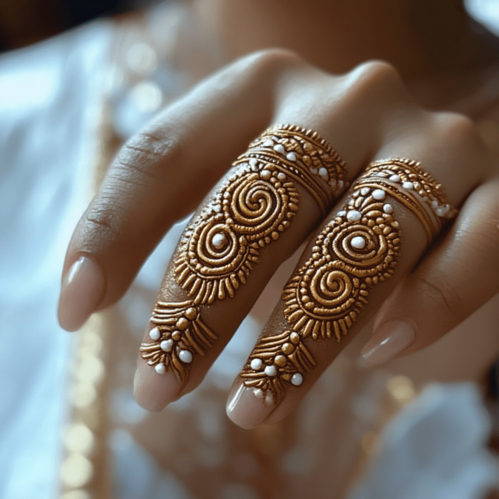 Ring finger Mehndi design by Nandipha Mntambo on Mehndi World