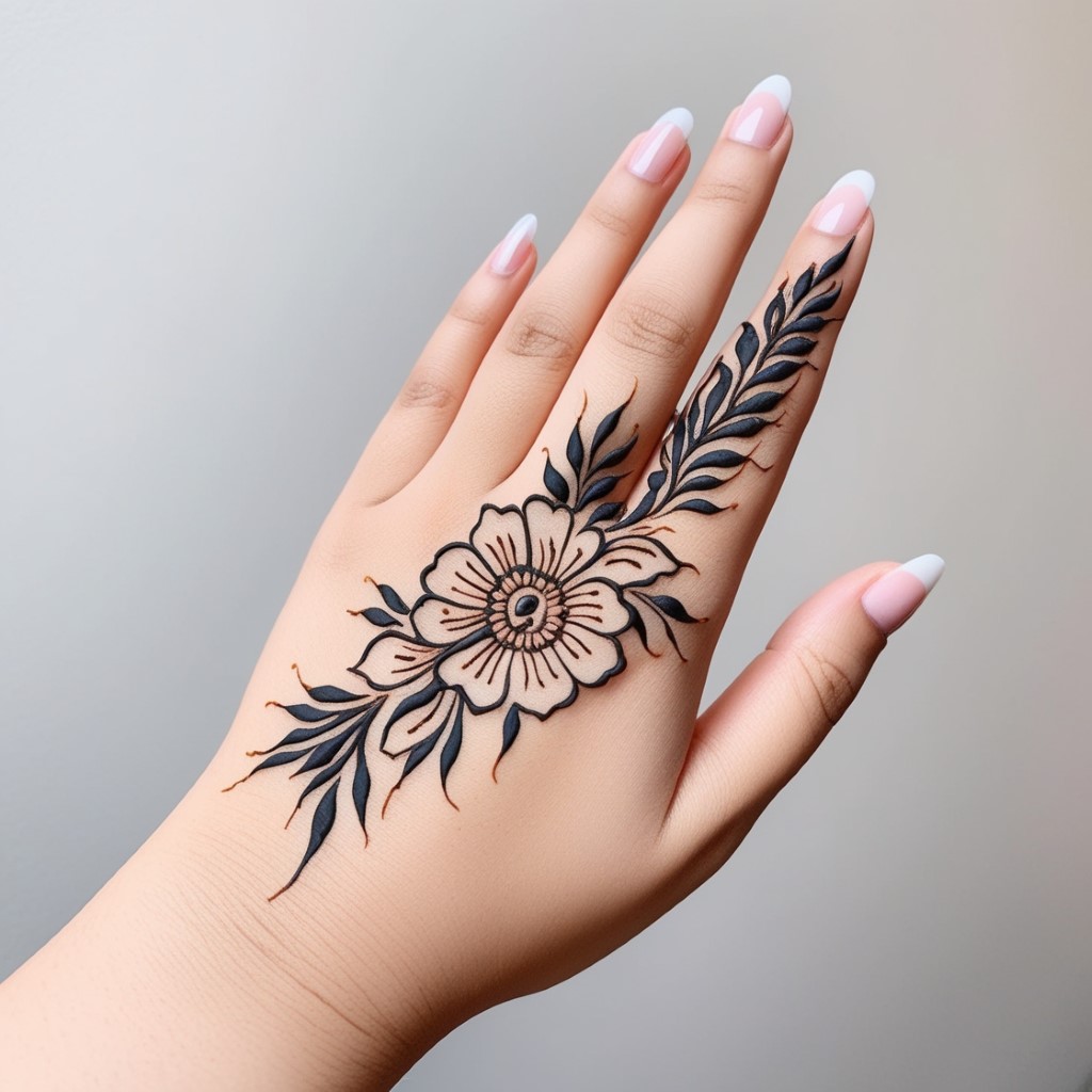 Back hand flower Mehndi design by Anisha Vivek on Mehndi World