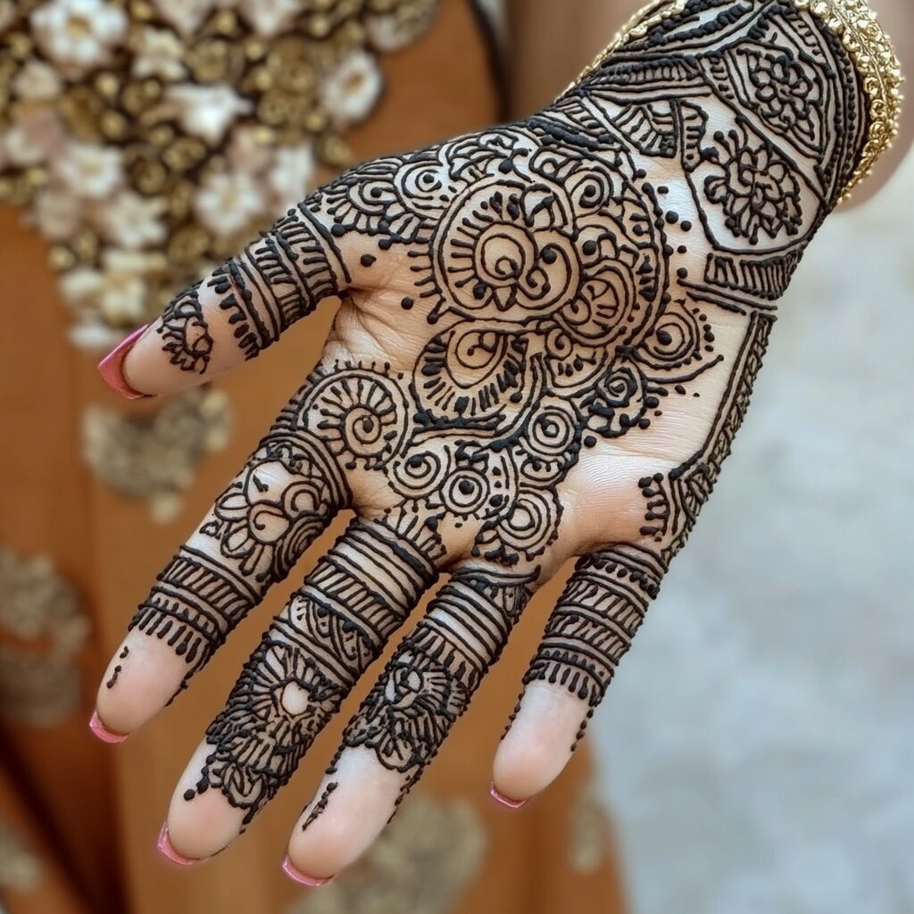 Khafif Mehndi design front hand by Nandipha Mntambo on Mehndi World