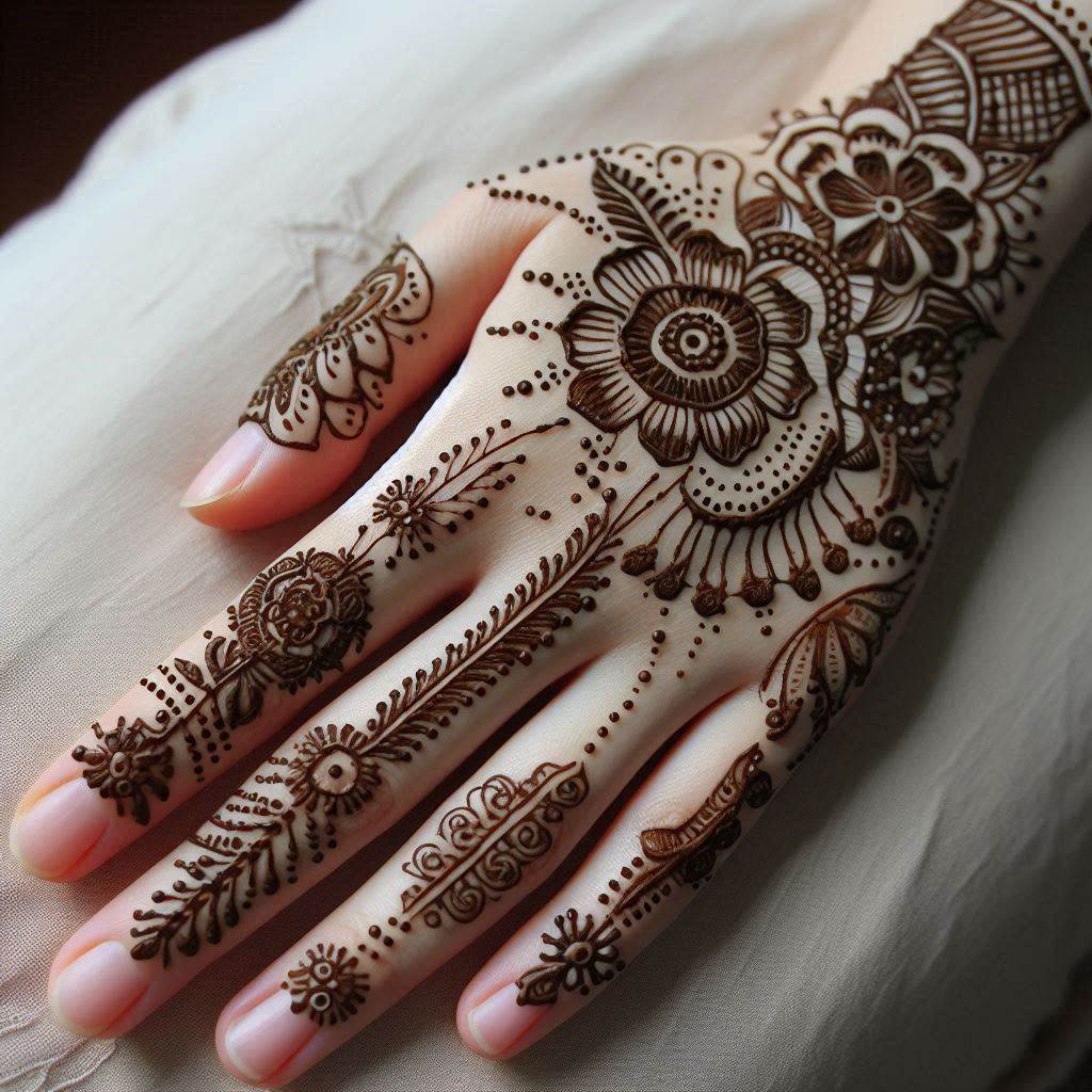 Left hand Mehndi design back by Sanjeev Kapoor on Mehndi World