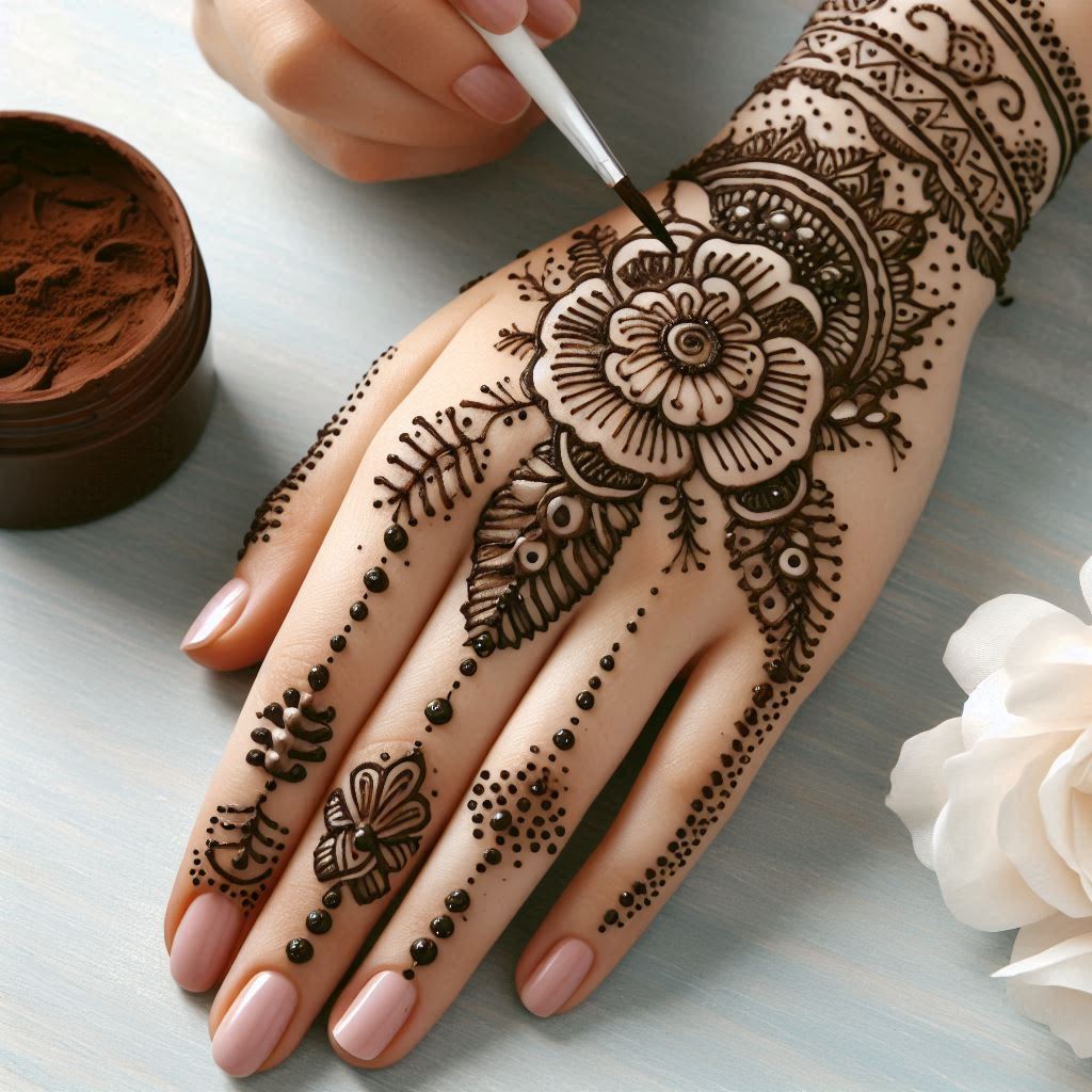 Left hand Mehndi design back by Sanjeev Kapoor on Mehndi World