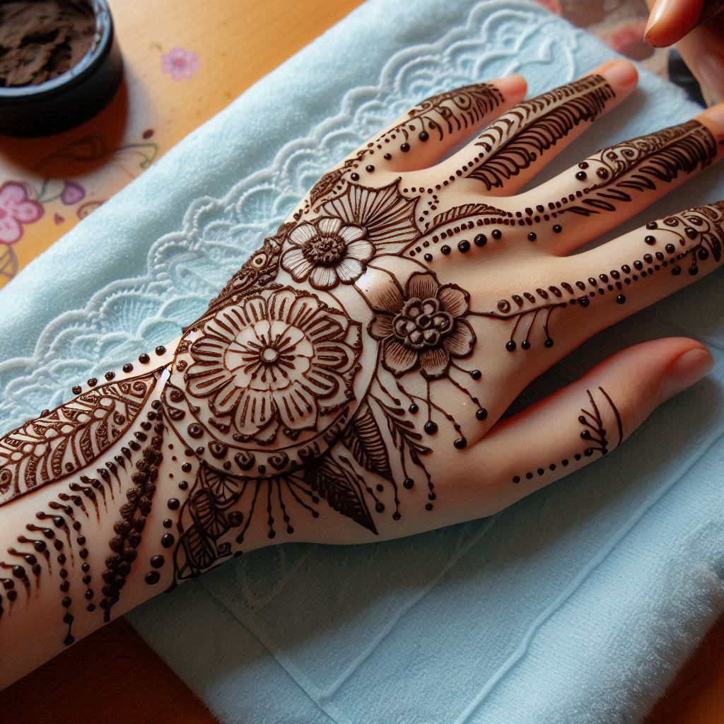 Left hand Mehndi design back by Sanjeev Kapoor on Mehndi World
