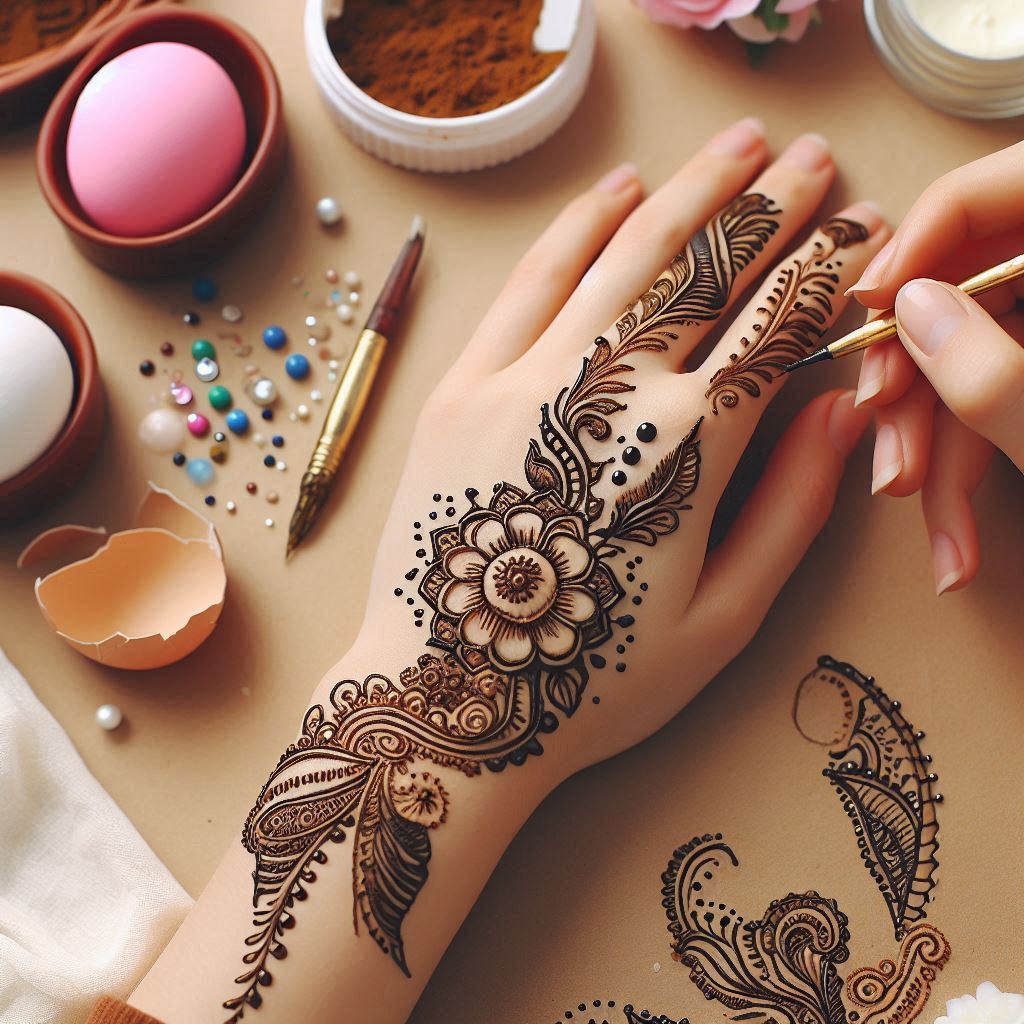 Left hand Mehndi design back by Sanjeev Kapoor on Mehndi World