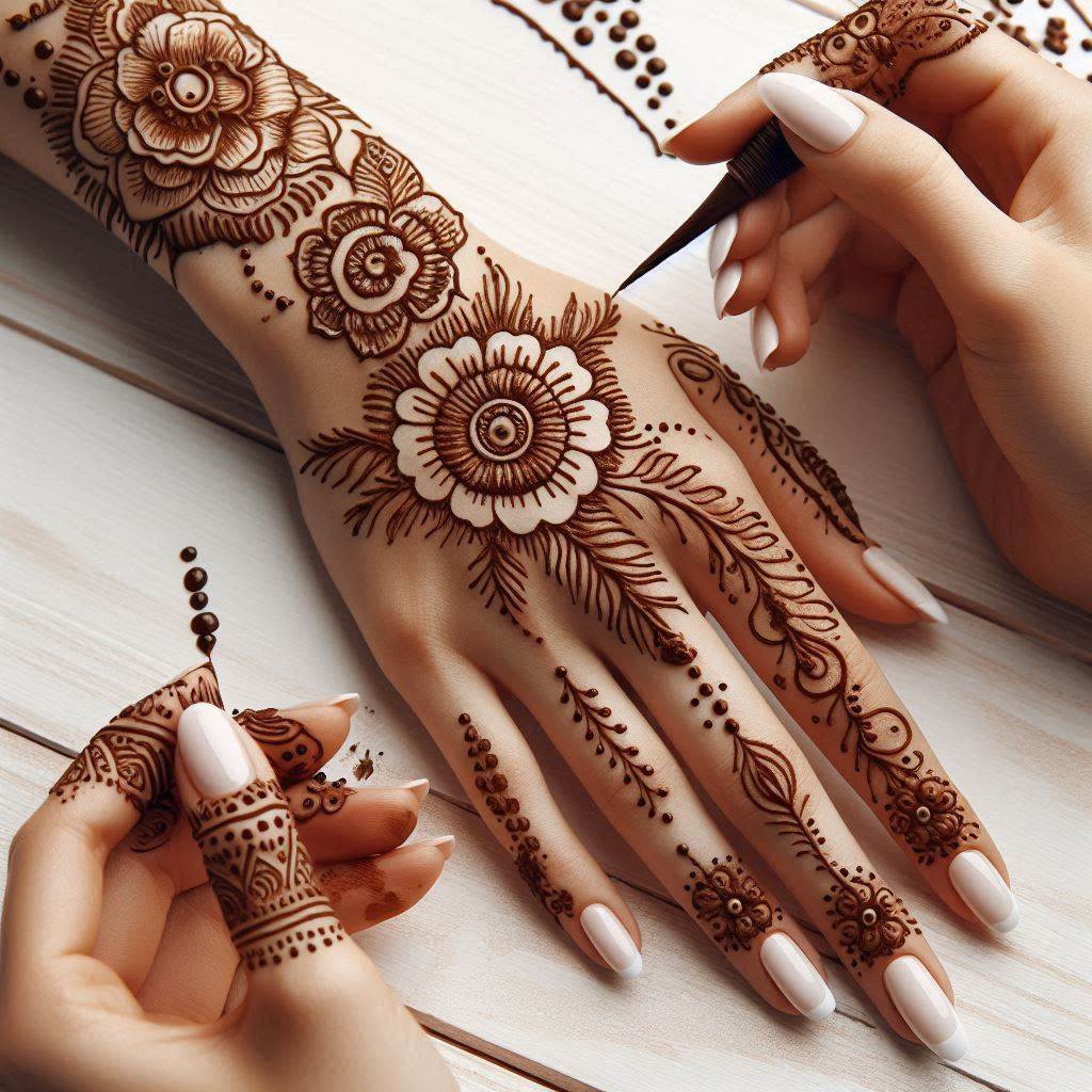 Mehndi design Bail back hand by Sudhir Shivaram on Mehndi World