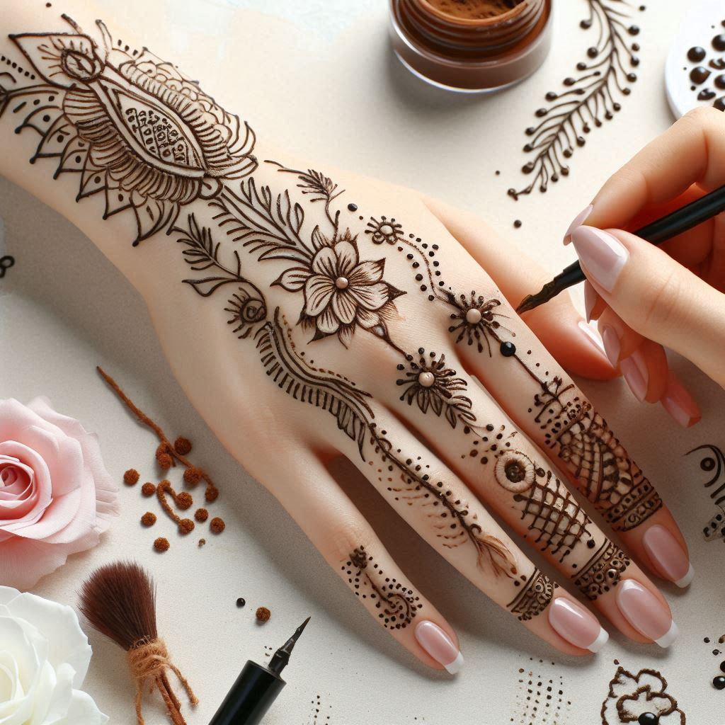 Mehndi design Bail back hand by Sudhir Shivaram on Mehndi World