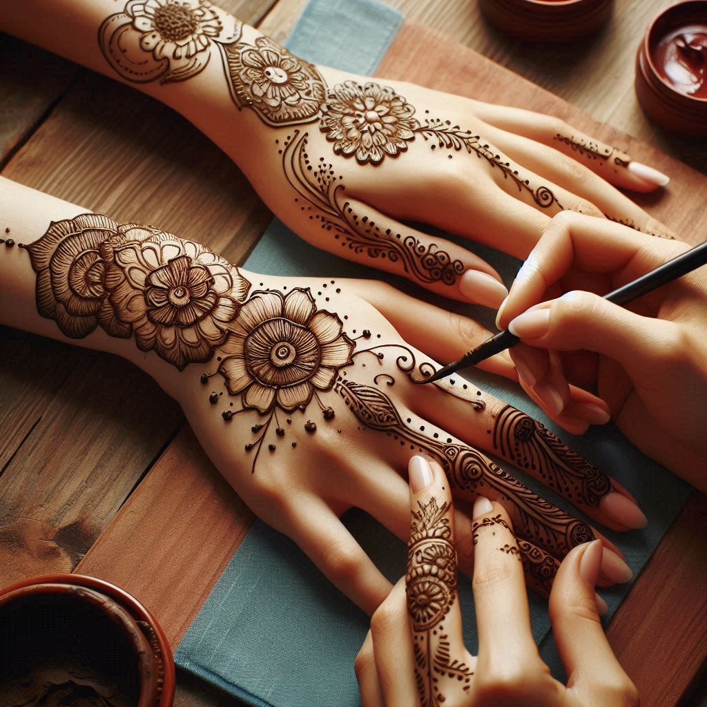 Mehndi design Bail back hand by Sudhir Shivaram on Mehndi World