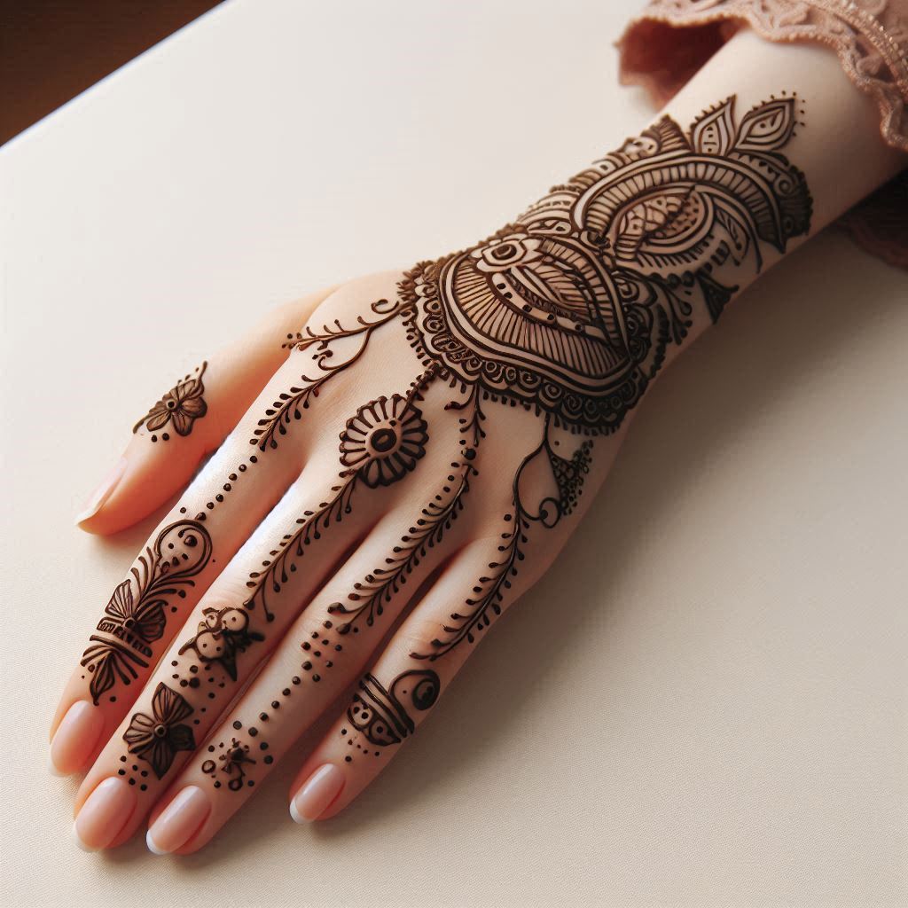 Mehndi design Bail back hand by Sudhir Shivaram on Mehndi World