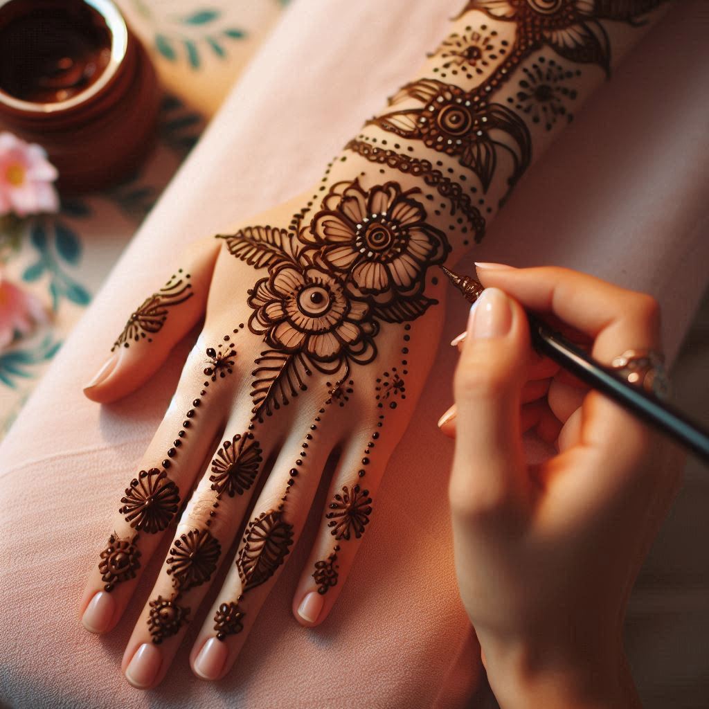 Back hand mehndi design by Masculine Shikoba on Mehndi World