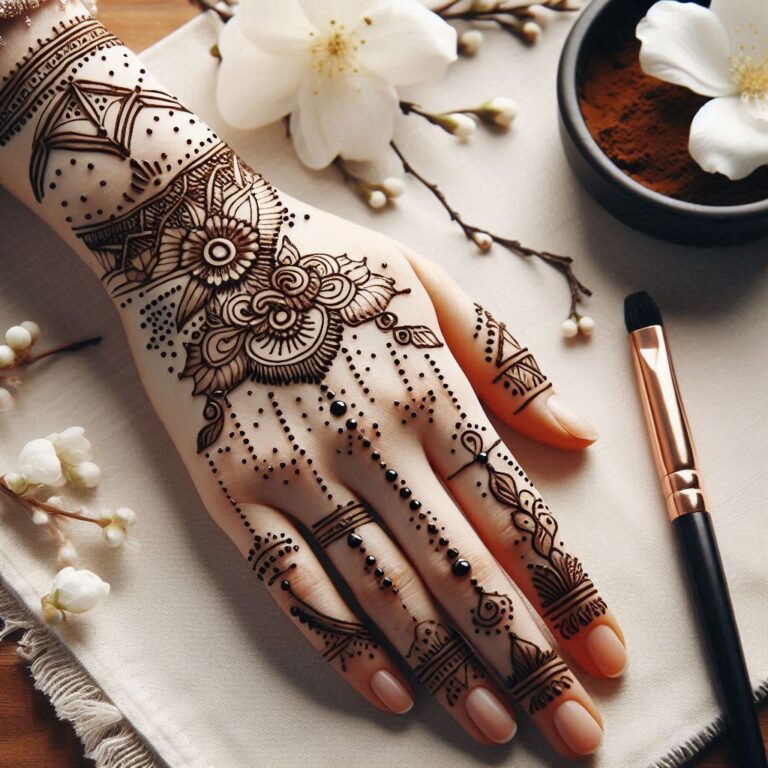 Back hand tattoo Mehndi design by Indrani Ghose on Mehndi World