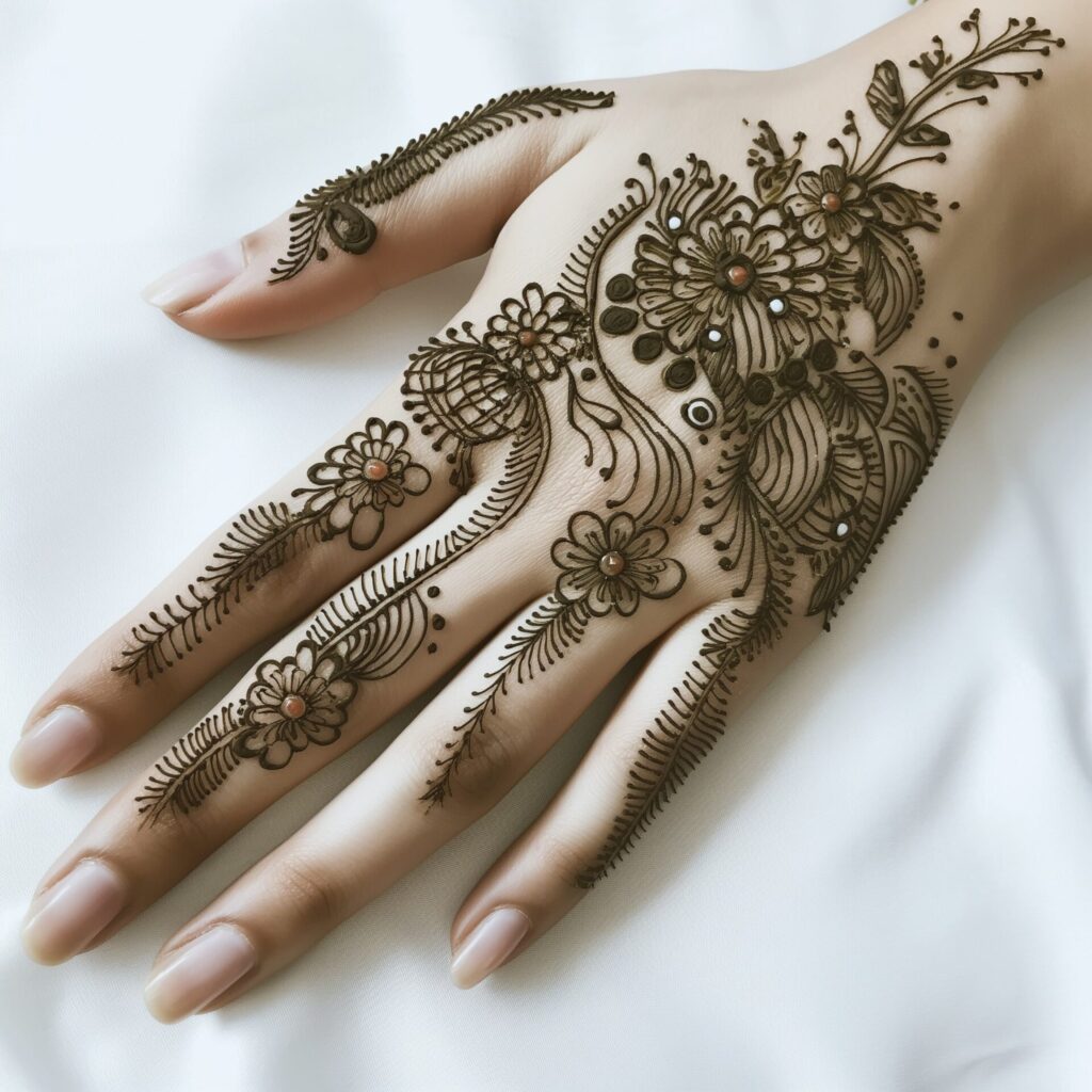 Arabic Mehndi design left hand by Nandipha Mntambo on Mehndi World