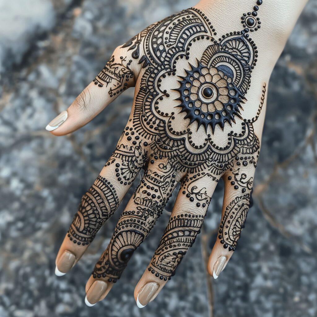 Arabic Mehndi design left hand by Nandipha Mntambo on Mehndi World