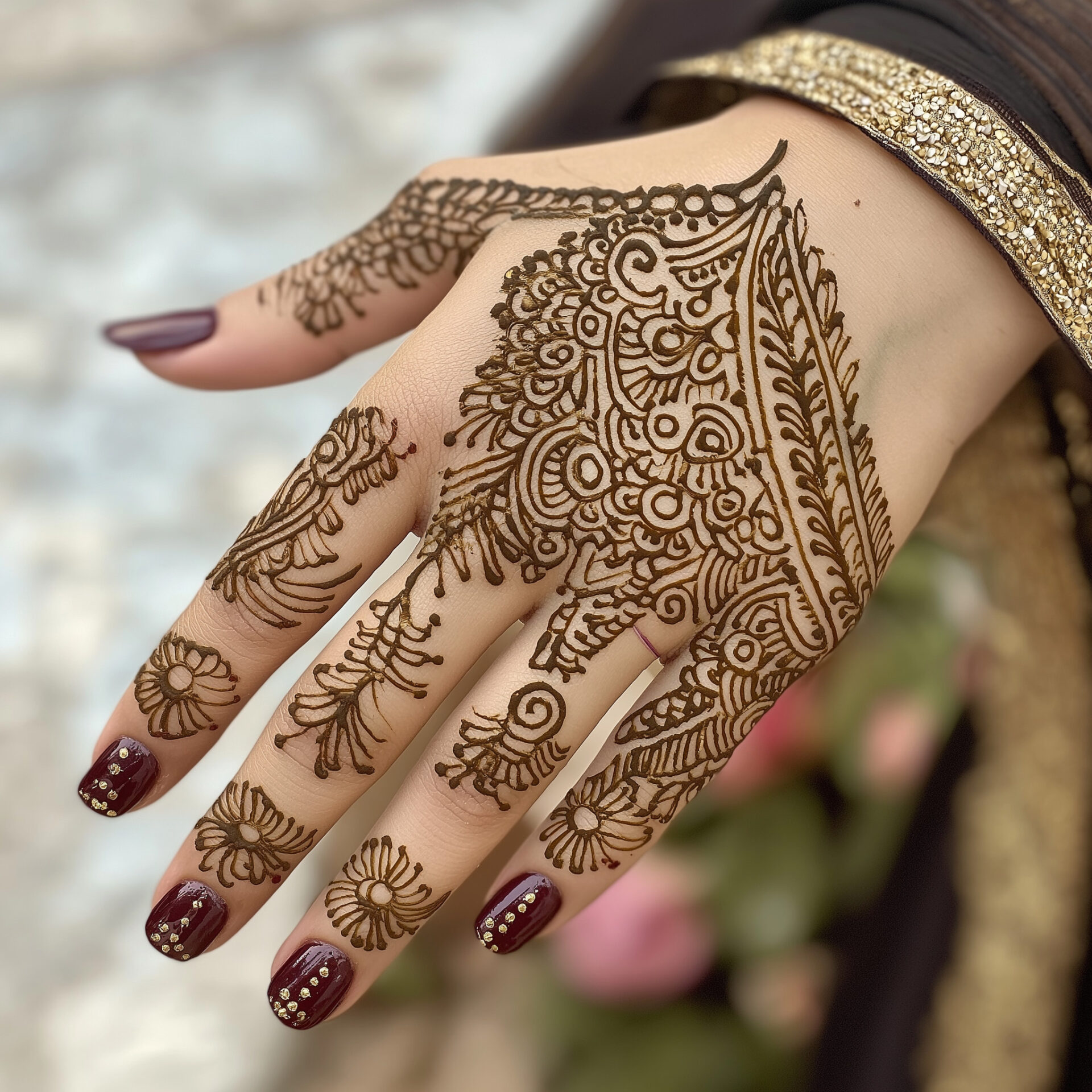 Arham Mehndi design back hand by Indrani Ghose on Mehndi World