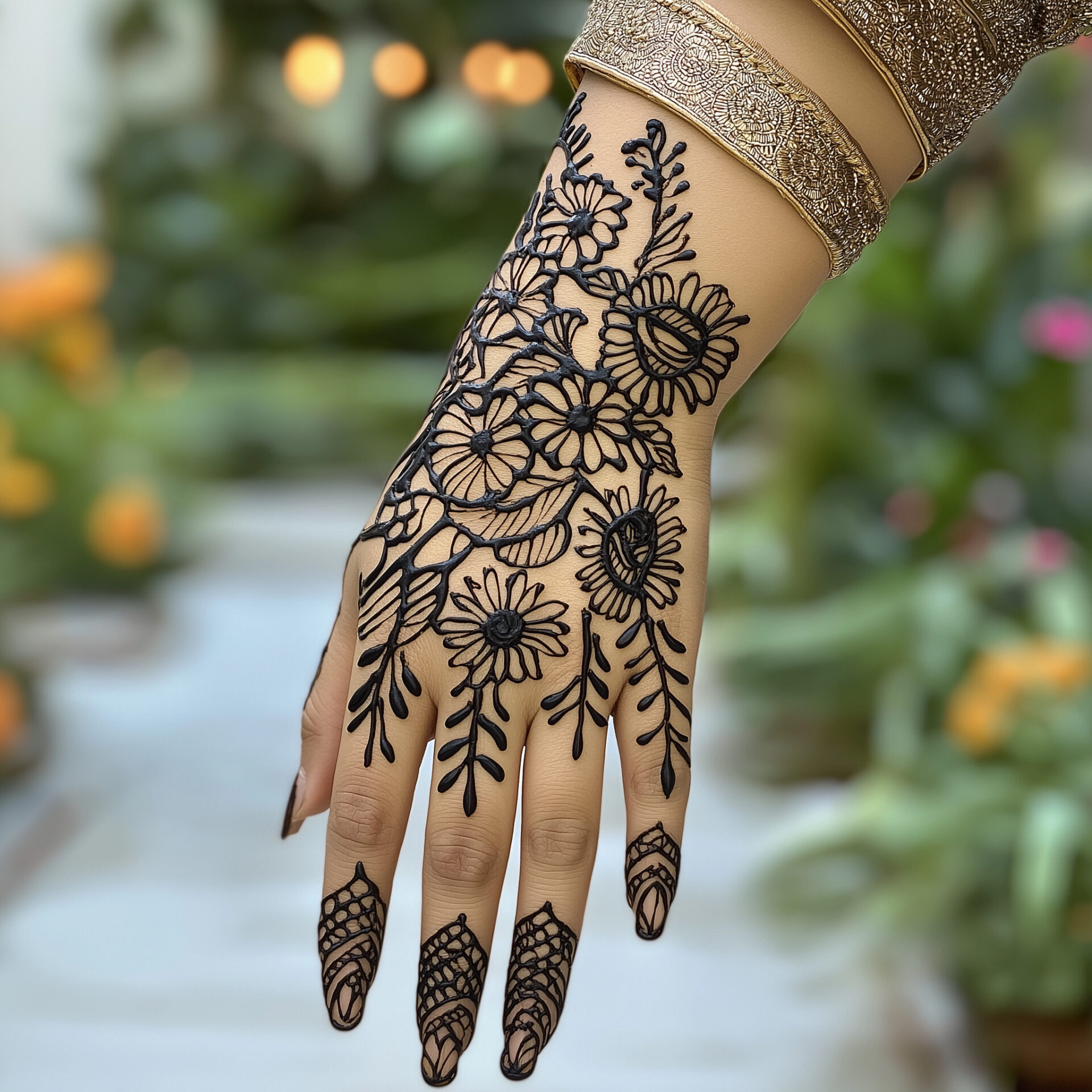 Arham Mehndi design back hand by Indrani Ghose on Mehndi World