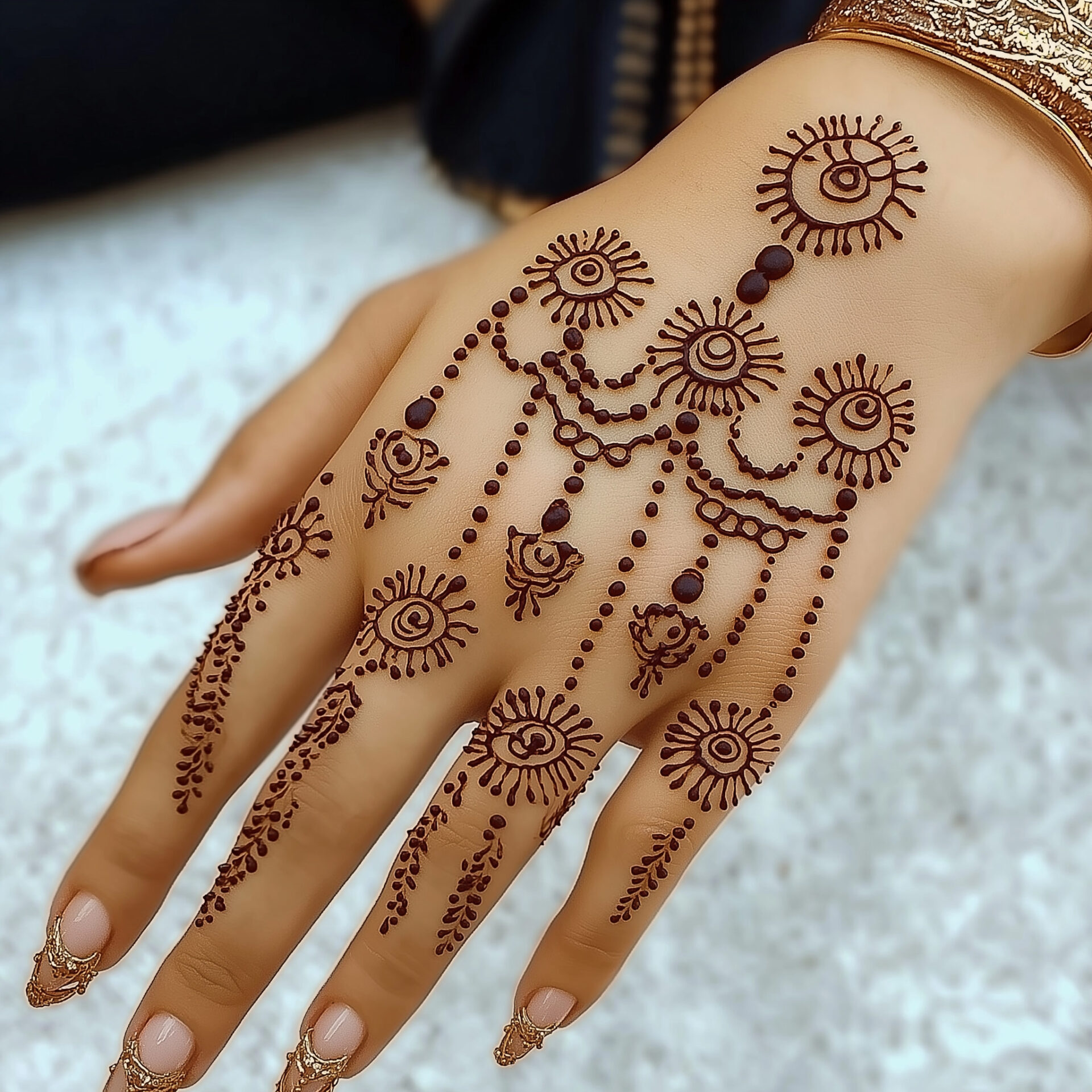 Back hand chain Mehndi design by David McLeod on Mehndi World