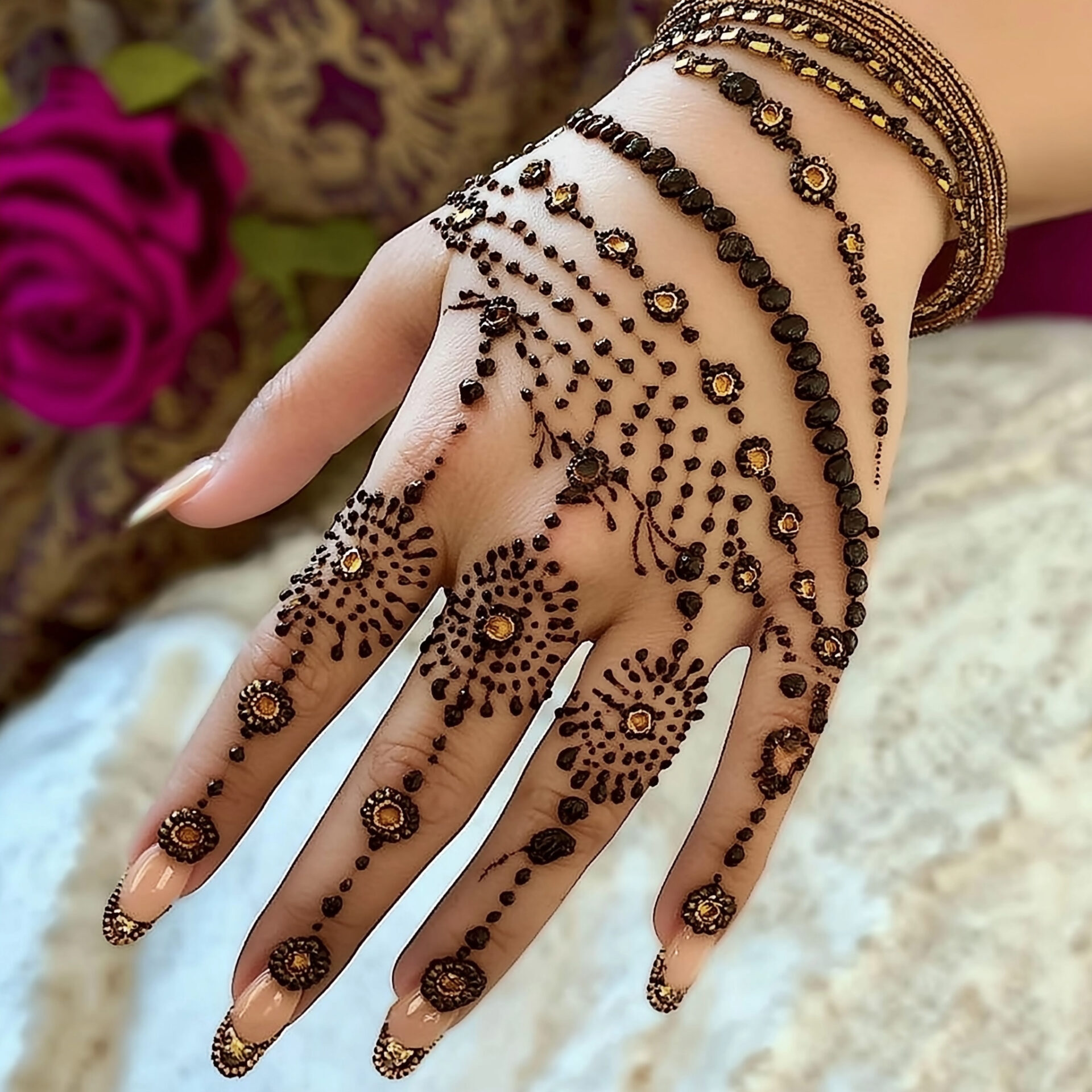 Back hand chain Mehndi design by David McLeod on Mehndi World