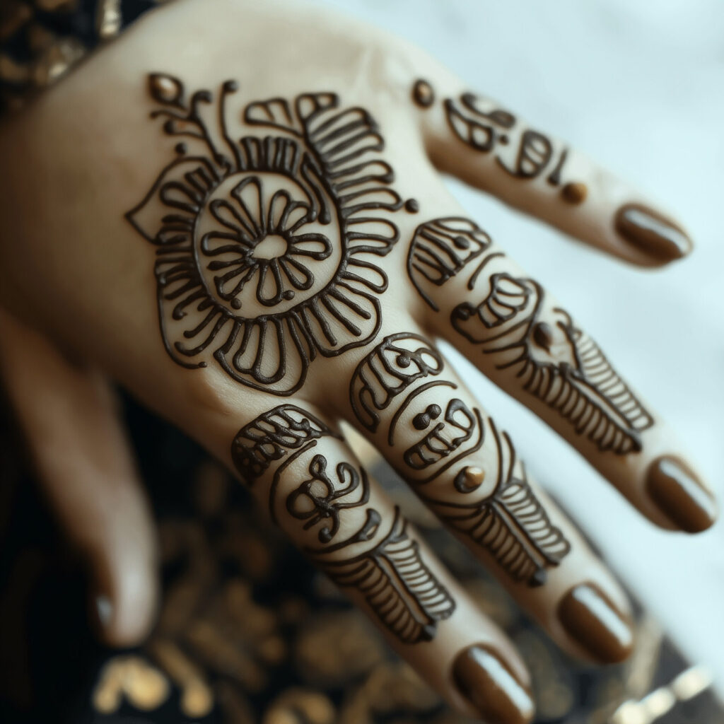 Back hand round Mehndi design by Itzcoatl Nuka on Mehndi World