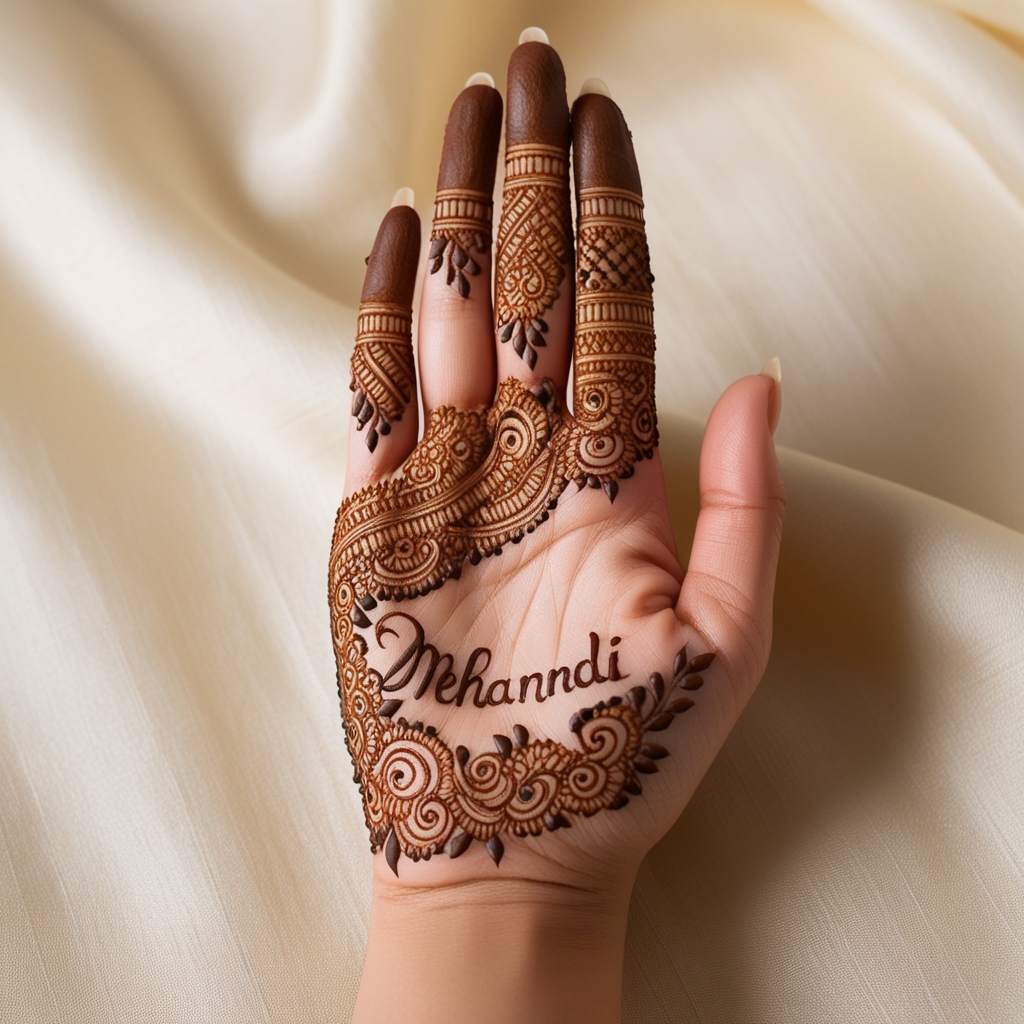 Bridal Mehndi design with name by Kaur Ahana on Mehndi World