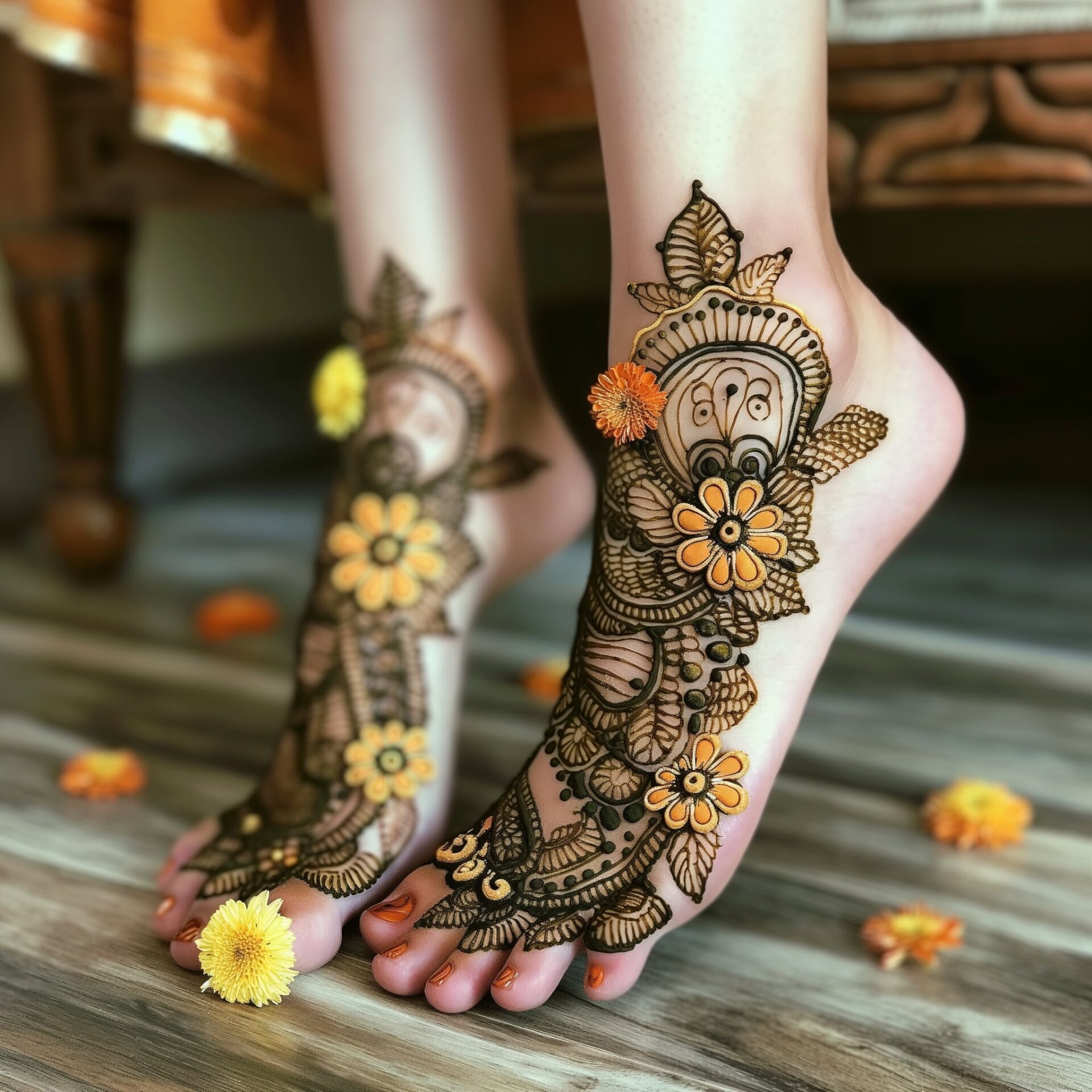 Bridal Mehndi designs for legs by Rohit Kumar on Mehndi World