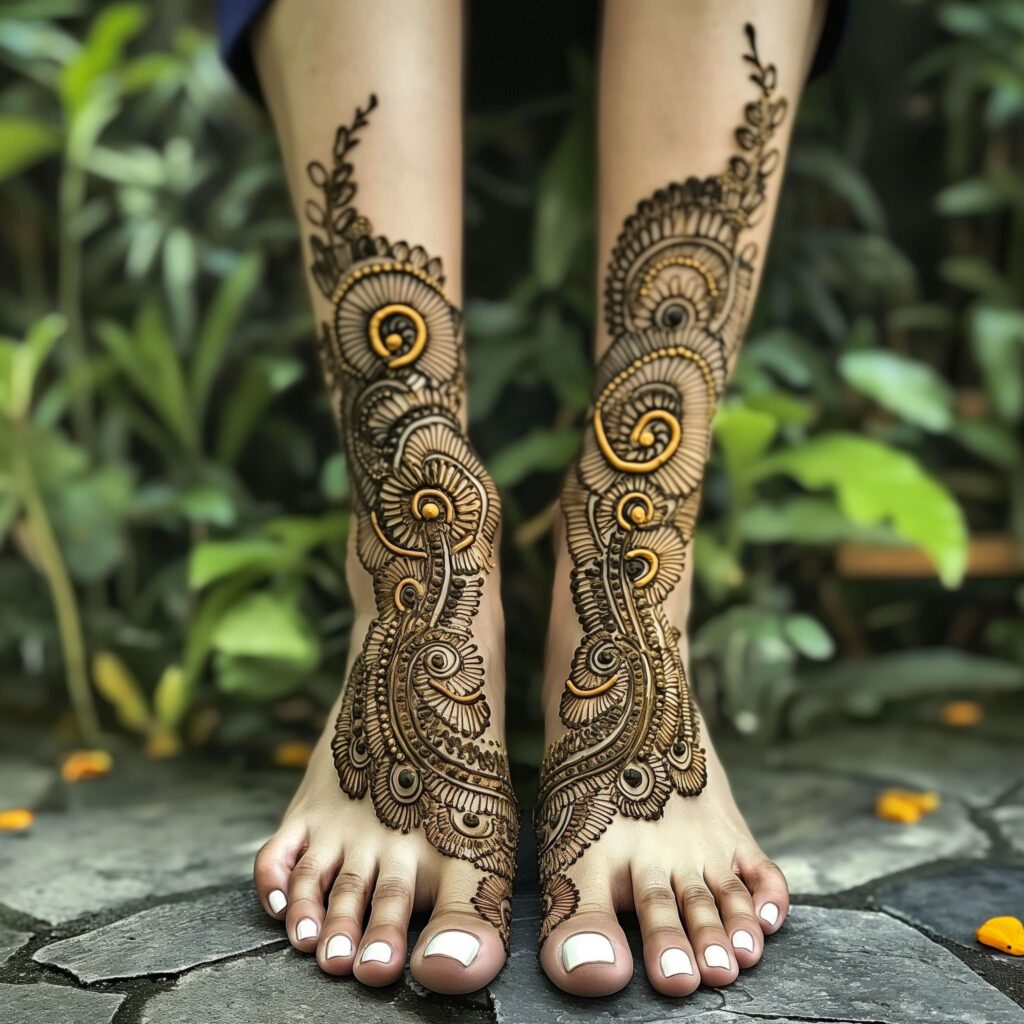 Bridal Mehndi designs for legs by Rohit Kumar on Mehndi World
