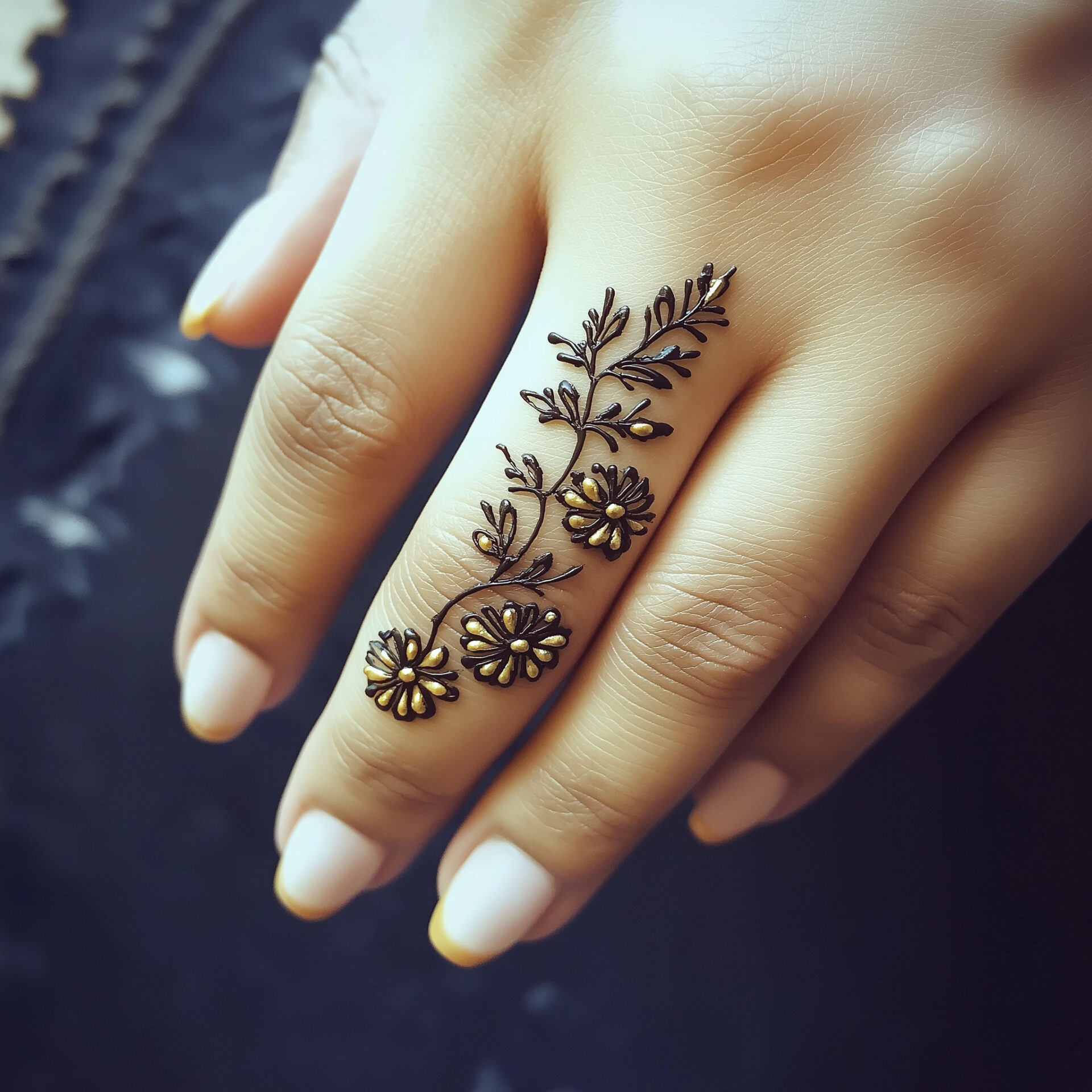 Middle finger Mehndi design by Himanshi Gupta on Mehndi World