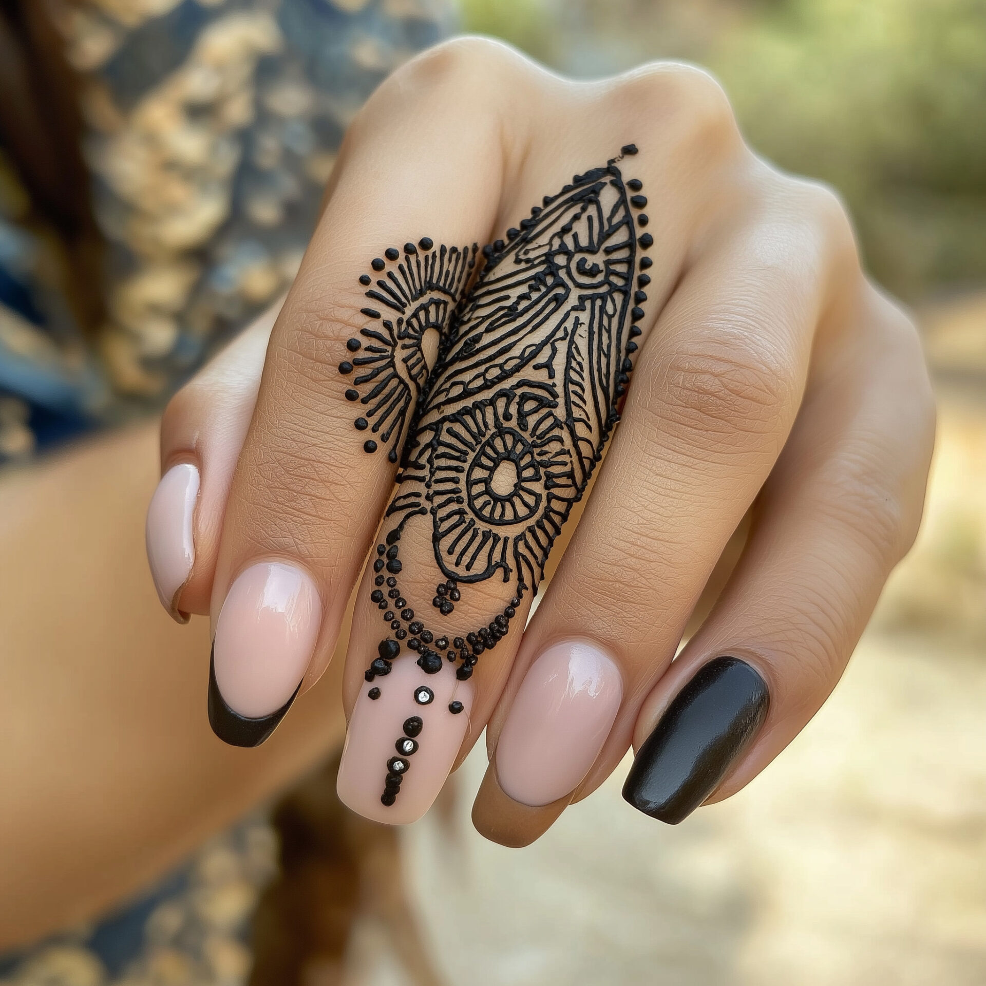 Middle finger Mehndi design by Himanshi Gupta on Mehndi World