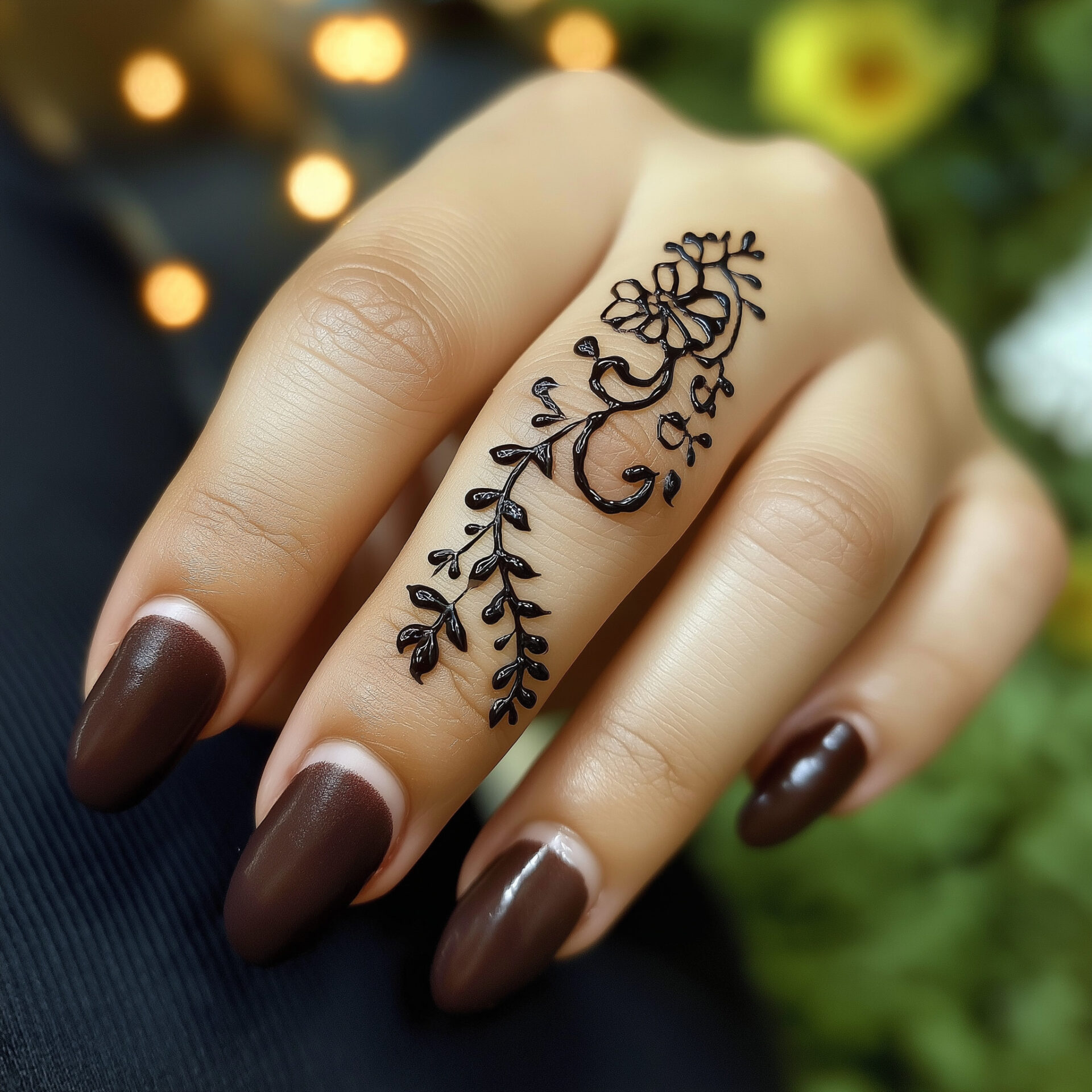 Middle finger Mehndi design by Himanshi Gupta on Mehndi World