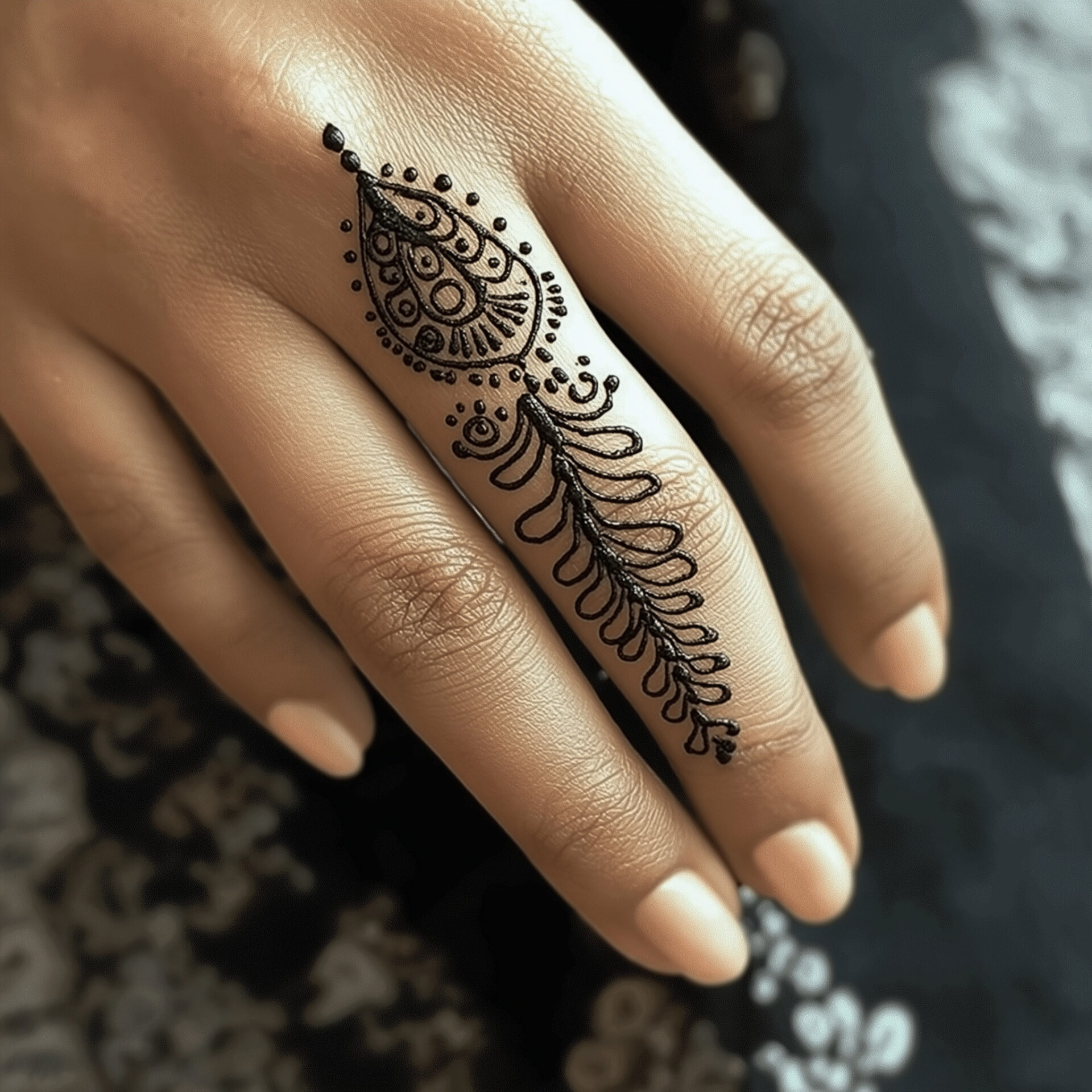 Middle finger Mehndi design by Himanshi Gupta on Mehndi World