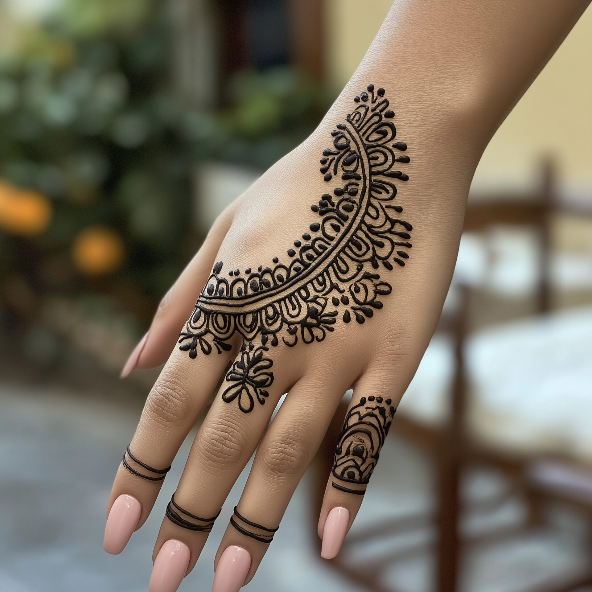 One side Mehndi design for back hand by Himanshi Gupta on Mehndi World