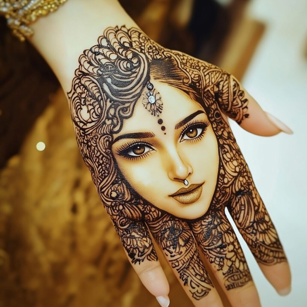 Bridal face Mehndi design by Sudhir Shivaram on Mehndi World