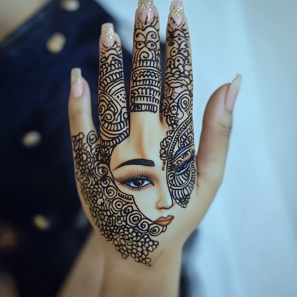 Bridal face Mehndi design by Sudhir Shivaram on Mehndi World