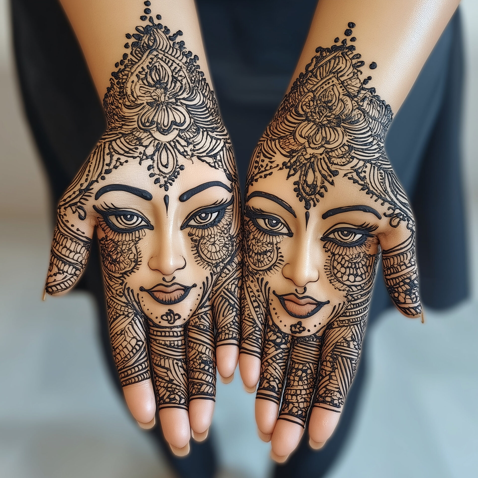 Bridal face Mehndi design by Sudhir Shivaram on Mehndi World